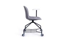 China Training Modern Conference Chair Padded Meeting Room Chairs With Swivel Tablet Arm for sale