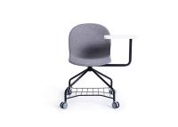 China Training Modern Conference Chair Padded Meeting Room Chairs With Swivel Tablet Arm for sale