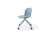 China Compact Upholstered Task Chair With Swivel Rolling Polished Aluminum Four Star Base for sale