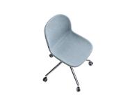 China Compact Upholstered Task Chair With Swivel Rolling Polished Aluminum Four Star Base for sale