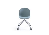China Compact Upholstered Task Chair With Swivel Rolling Polished Aluminum Four Star Base for sale