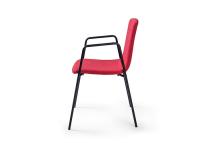 China Padded Stackable Meeting Armchair Safe With Architectural Black Metal Frame for sale