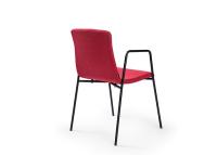 China Padded Stackable Meeting Armchair Safe With Architectural Black Metal Frame for sale