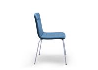 China Blue Cushioned Office Chair With Powder Coated Steel Leg Frame 510*515*790mm for sale