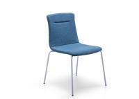 China Blue Cushioned Office Chair With Powder Coated Steel Leg Frame 510*515*790mm for sale