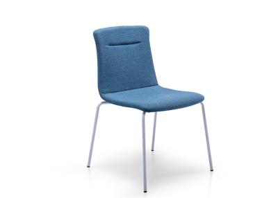 China Blue Cushioned Office Chair With Powder Coated Steel Leg Frame 510*515*790mm for sale