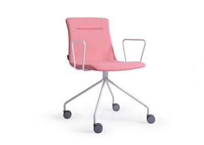 China Stylish Fabric Office Chair Smooth With Swivel Rolling Powder Coated Four Star Base for sale
