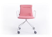 China Stylish Fabric Office Chair Smooth With Swivel Rolling Powder Coated Four Star Base for sale