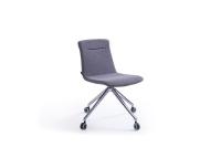 China Swivel Upholstered Meeting Room Chair With Polished Aluminum Base For Office for sale