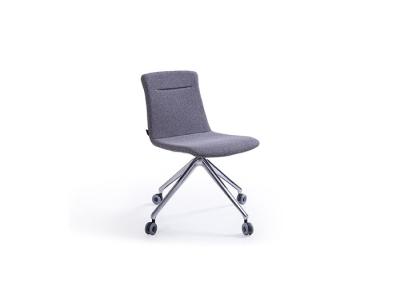 China Swivel Upholstered Meeting Room Chair With Polished Aluminum Base For Office for sale