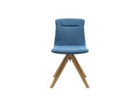China Rotating Padded Meeting Room Chairs Solid Beech Wood Base For Dining And Cafe for sale