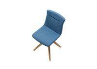 China Rotating Padded Meeting Room Chairs Solid Beech Wood Base For Dining And Cafe for sale