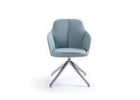 China Upholstered Reception Office Meeting Chairs With Swivel Polished Aluminum Four Star Base for sale