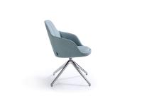 China Upholstered Reception Office Meeting Chairs With Swivel Polished Aluminum Four Star Base for sale