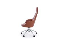 China Adjustable Rolling Aluminum Base Leather Executive Task Chair For Office for sale