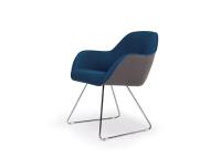 China Boardroom And Cafe Fabric Conference Chair With Powder Coated Sled Base for sale