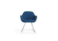 China Boardroom And Cafe Fabric Conference Chair With Powder Coated Sled Base for sale