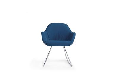 China Boardroom And Cafe Fabric Conference Chair With Powder Coated Sled Base for sale