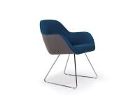China Boardroom And Cafe Fabric Conference Chair With Powder Coated Sled Base for sale