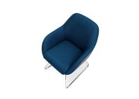 China Boardroom And Cafe Fabric Conference Chair With Powder Coated Sled Base for sale
