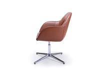 China Ruched Leather Conference Chair Aluminum Swivel Meeting Room Chair for sale