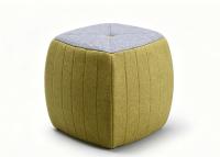 China Two Tone Cashmere Pouf Upholstered Cube Stool Beautifully For Home Office Hotel for sale