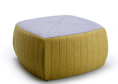 China Two Tone Cashmere Pouf Large Square Ottoman Stool for Office Hotel Cafe for sale