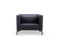 China Skin Touch Modern Commercial Sofa Leather Single Sofa With Channel Stitch for sale