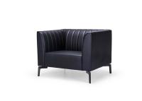 China Skin Touch Modern Commercial Sofa Leather Single Sofa With Channel Stitch for sale