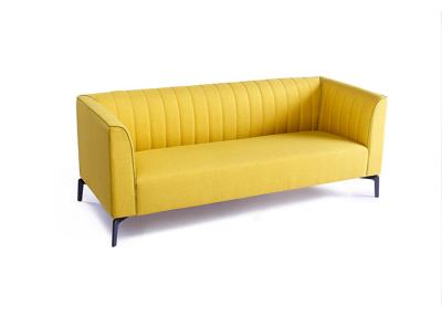 China Modern Custom Fabric 3 Seater Sofa Channel Stitch Compact For Office Hotel Lounge for sale