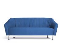 China Modern Fabric 3 Seater Sofa Couch With Black Metal Legs For Cafes And Bistros for sale