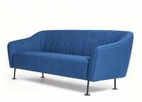 China Modern Fabric 3 Seater Sofa Couch With Black Metal Legs For Cafes And Bistros for sale