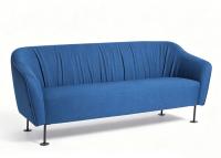 China Modern Fabric 3 Seater Sofa Couch With Black Metal Legs For Cafes And Bistros for sale