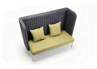 China Acoustic Privacy Commercial Sofa High Back Fabric Sofa Booth Vertical Stripes For Office Cafe for sale