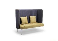 China Acoustic Privacy Commercial Sofa High Back Fabric Sofa Booth Vertical Stripes For Office Cafe for sale