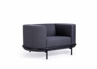 China Modern Fabric Barrel Single Sofa Lounge Chair With Metal Legs For Office Hotel for sale