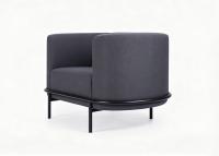 China Modern Fabric Barrel Single Sofa Lounge Chair With Metal Legs For Office Hotel for sale