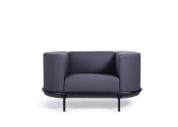 China Modern Fabric Barrel Single Sofa Lounge Chair With Metal Legs For Office Hotel for sale