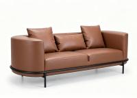 China Barrel Shaped Leather Barrel 3 Seater Sofa With Metal Legs For Office Hotel Living Room for sale