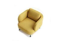 China Yellow Modern Commercial Sofa Stable Rounded Single Sofa Armchair With Wood Base for sale