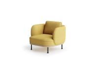 China Yellow Modern Commercial Sofa Stable Rounded Single Sofa Armchair With Wood Base for sale
