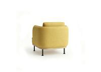 China Yellow Modern Commercial Sofa Stable Rounded Single Sofa Armchair With Wood Base for sale