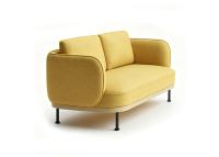 China Upholstered Commercial Sofa Rounded 3 Seater Sofa With Wood Base For Hotel Lounge for sale