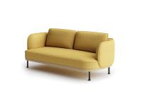 China Upholstered Commercial Sofa Rounded 3 Seater Sofa With Wood Base For Hotel Lounge for sale
