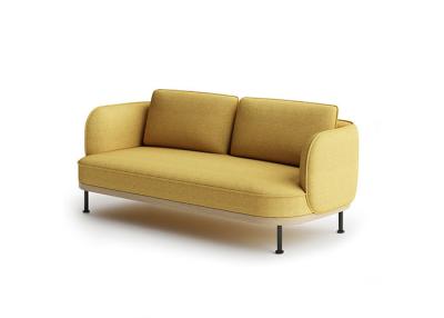 China Upholstered Commercial Sofa Rounded 3 Seater Sofa With Wood Base For Hotel Lounge for sale
