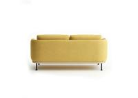 China Upholstered Commercial Sofa Rounded 3 Seater Sofa With Wood Base For Hotel Lounge for sale
