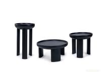 China Black Round Commercial Coffee Table Cafe Lounge Fiberglass Coffee Table for sale