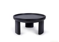 China Black Round Commercial Coffee Table Cafe Lounge Fiberglass Coffee Table for sale