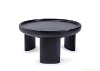 China Black Round Commercial Coffee Table Cafe Lounge Fiberglass Coffee Table for sale