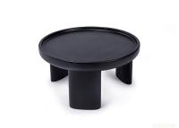 China Black Round Commercial Coffee Table Cafe Lounge Fiberglass Coffee Table for sale